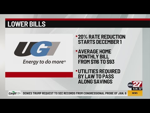 UGI customers may have lower gas bills next month