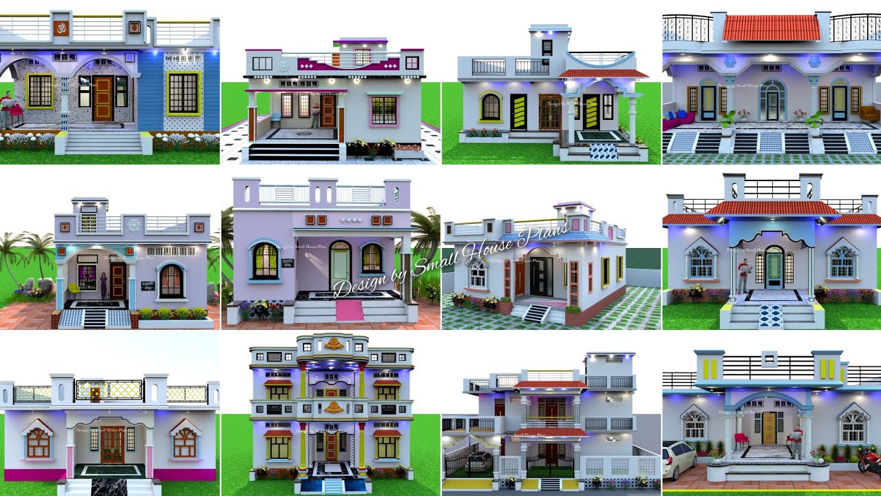 20 Beautiful village single floor home front design ,Indian village single floor home front design