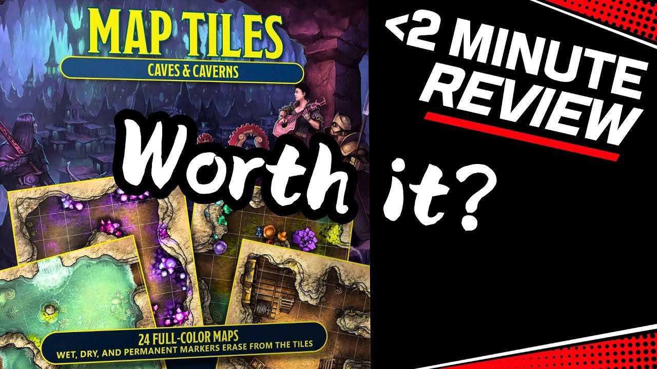 ~2 Minute Review of Map Tiles: Caves & Caverns by Kobold Press