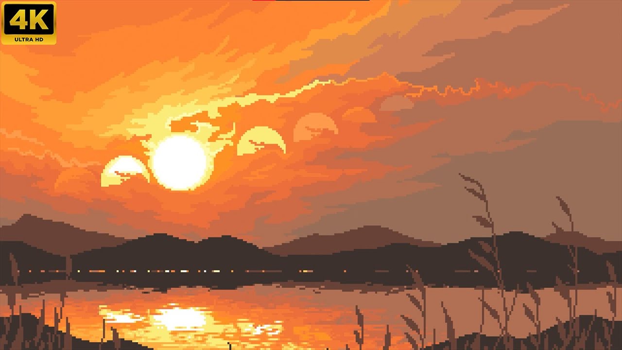 Sunset Lake Pixel 4K Live Wallpaper