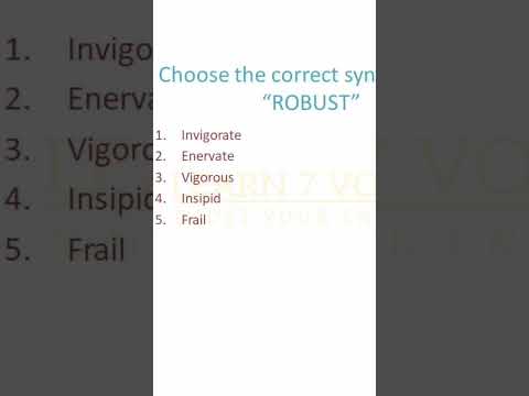 choose the synonym of "Robust". #english #education #gk #study