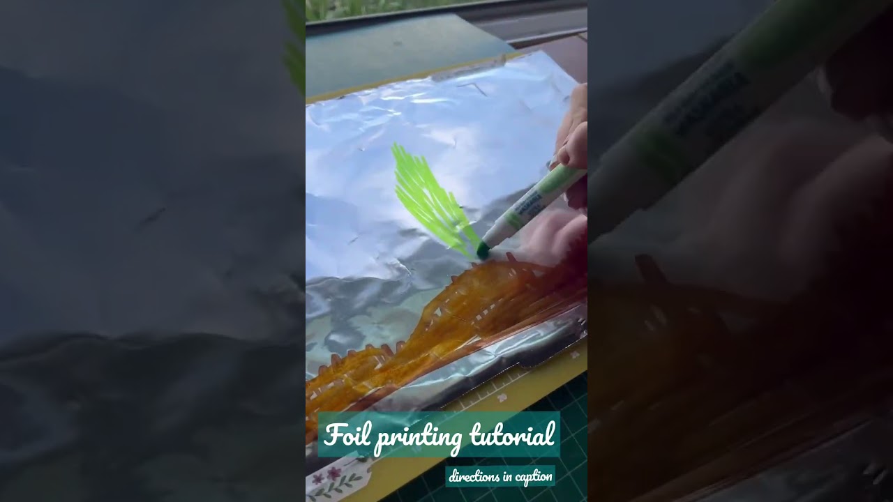 Foil printing tutorial | markers + foil “painting” kids art ideas | how to foil art #timelapseart