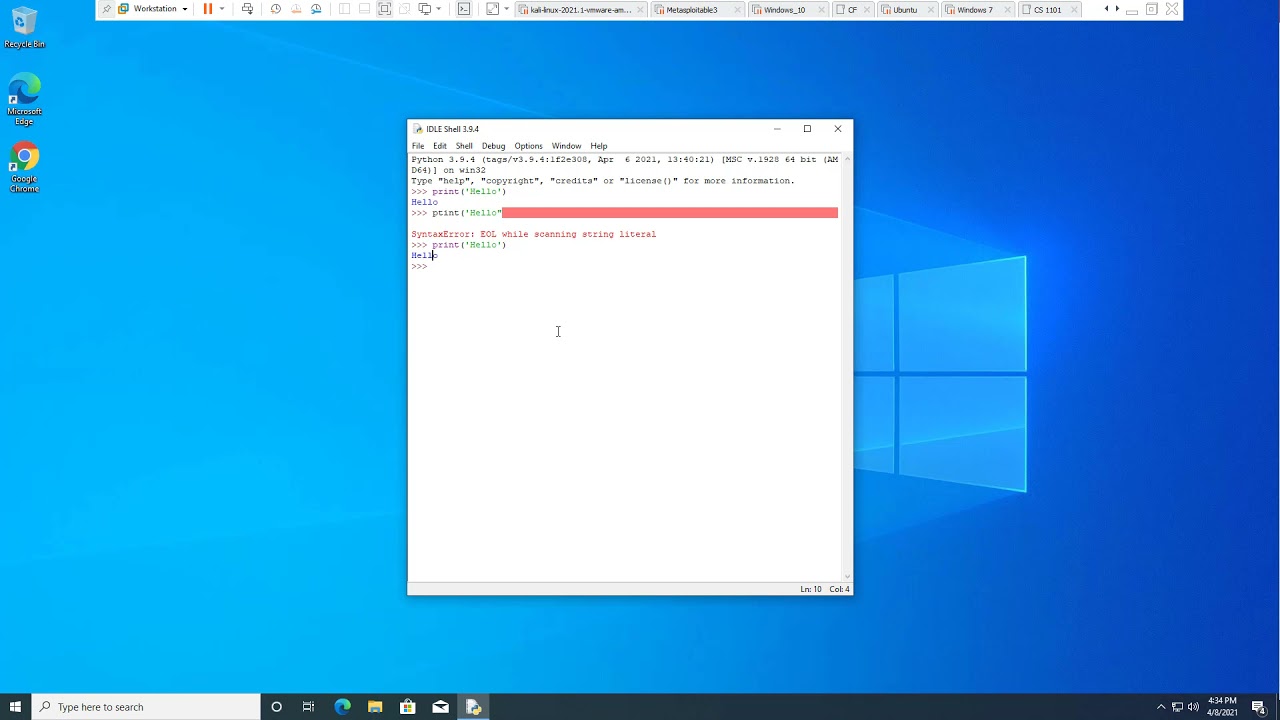 CS 1101 – Programming Fundamentals - Chapter 1 - Exercise 1.1
