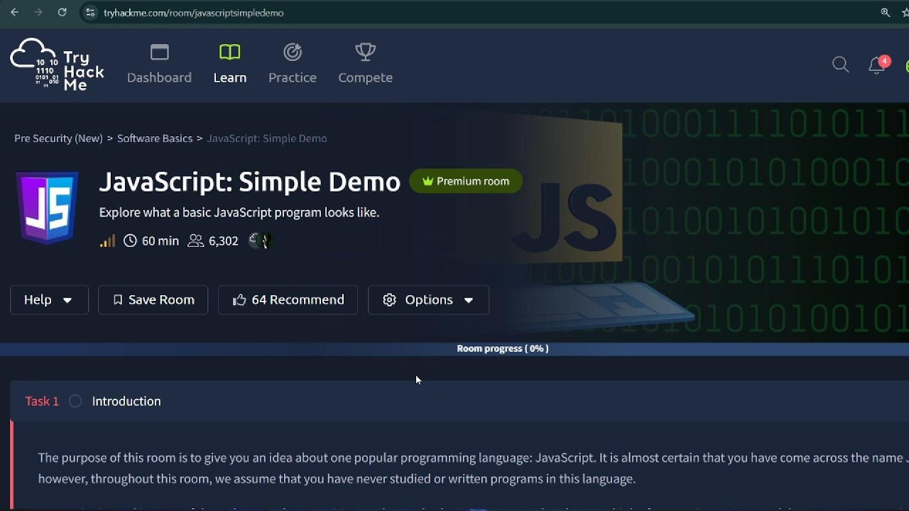 TryHackMe | JavaScript: Simple Demo Room