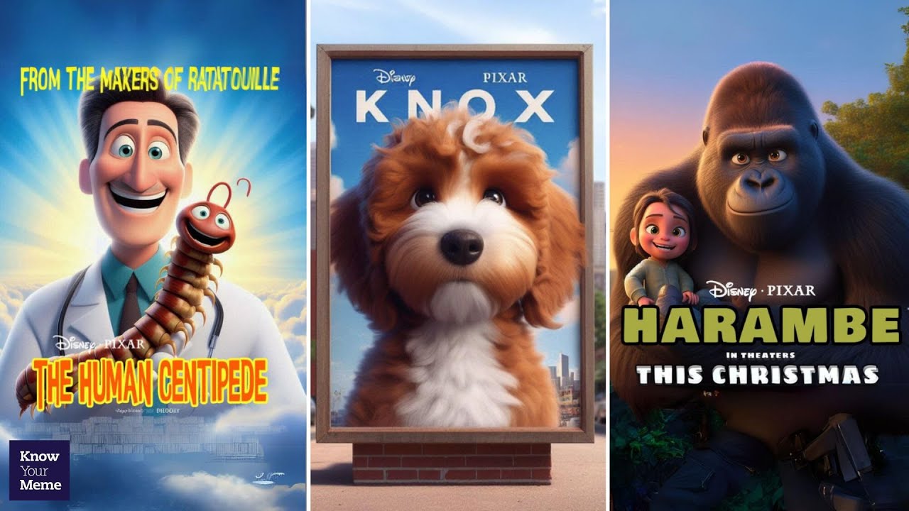 The Two Sides of Fake Pixar Movie Posters Made With Bing Image Creator