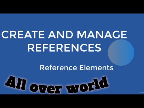 CREATE AND MANAGE REFERENCES / Reference Elements