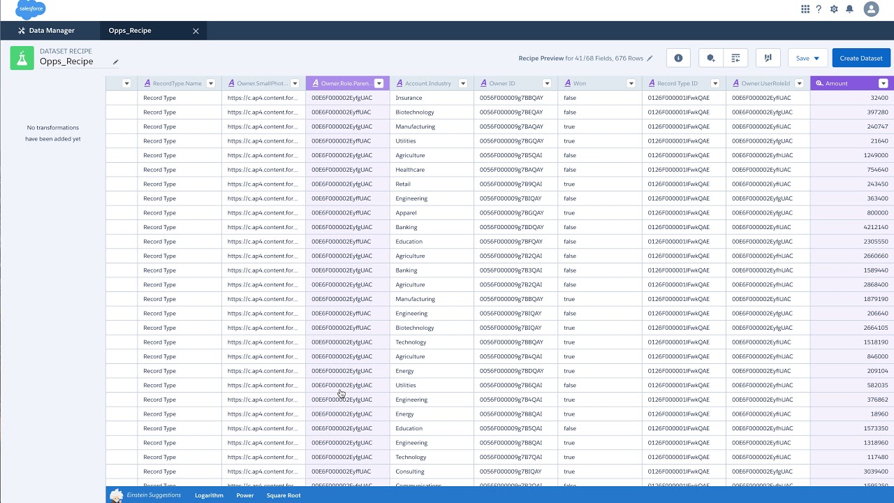 Einstein Analytics: Recipe Walkthrough