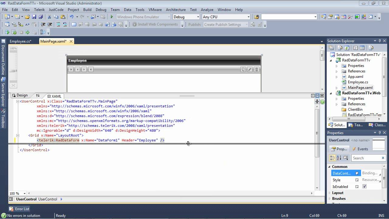 DataForm- Part 1: Getting Started (Silverlight & WPF)