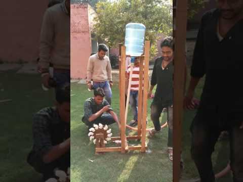 Home made pelton turbine engineering model..