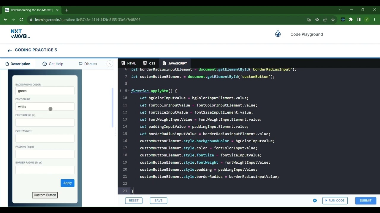 Button Maker | Coding Practice 5 | Arrays and Objects | NxtWave | ccbp 4.o
