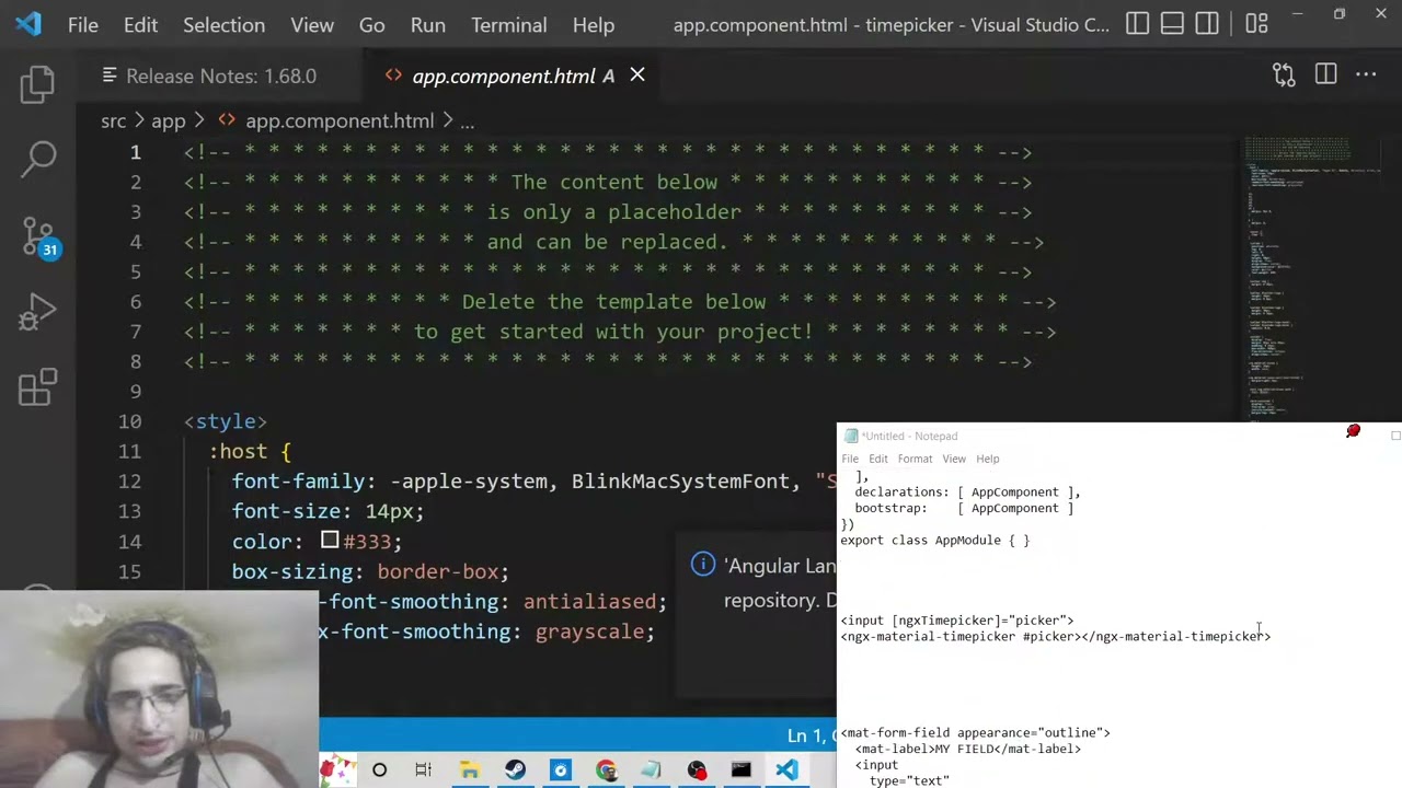 Angular 13 ngx-material-timepicker Example to Embed Material Timepicker Input Field in TypeScript
