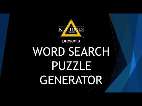 Word Search Puzzles Generator - Download FREE Trial