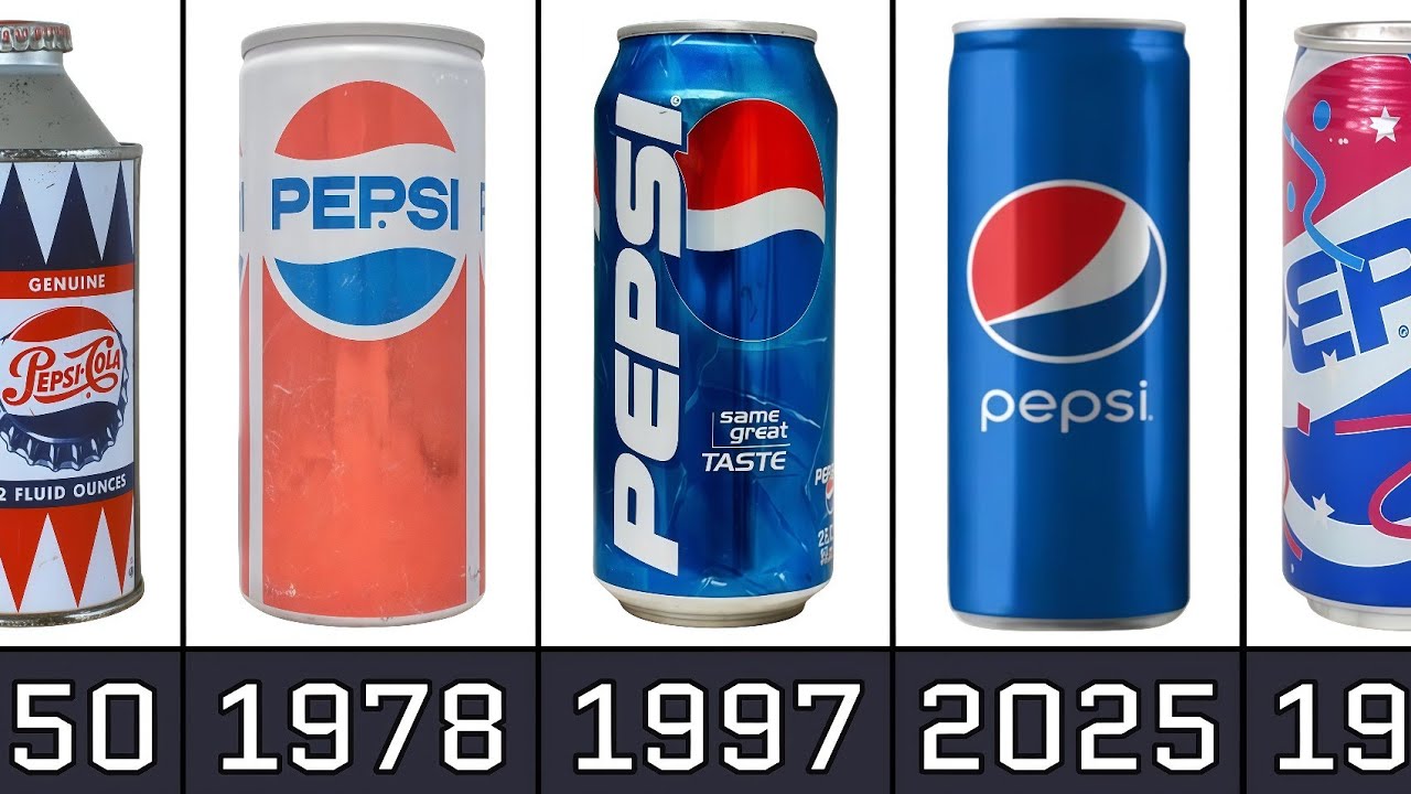 The Evolution of Pepsi Can From 1948 to 2025