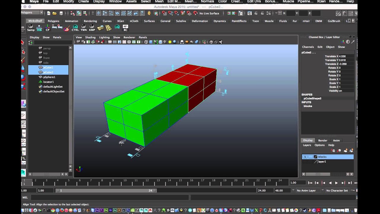 Maya Align Object