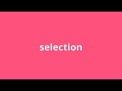 what is the meaning of selection