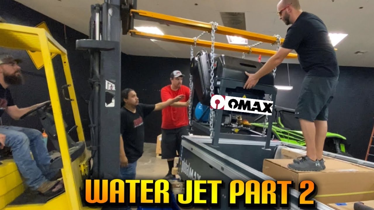 The OMAX Water Jet is here!  Part 2 Unboxing + Unloading Water Tank