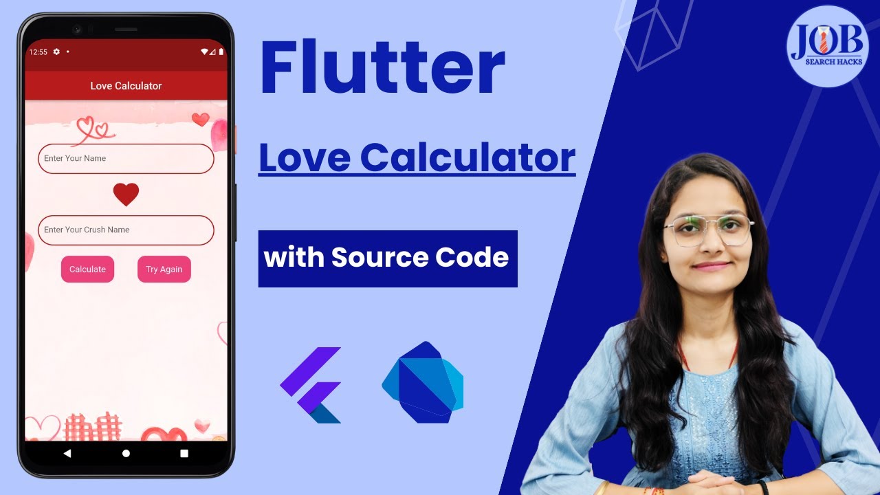 Flutter | Love Calculator App Tutorial For Beginners | Android Studio