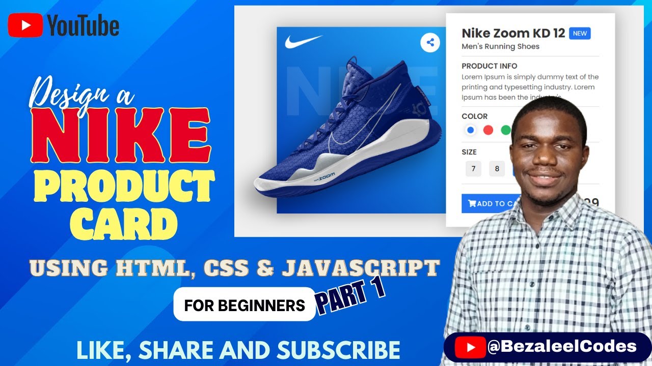 Design a NIKE product card using HTML, CSS, and Javascript! - Web Development for Beginners - PART 1