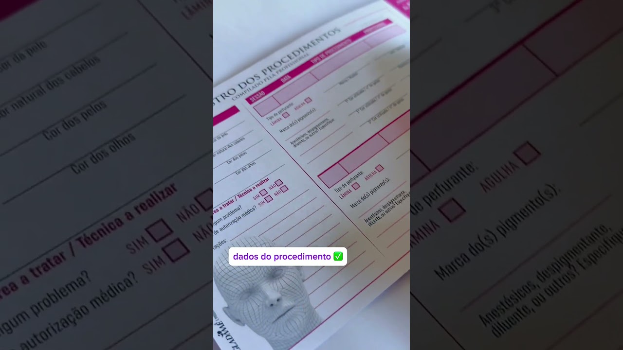 Ficha #anamnese Micropigmentação #microblading conforme Anvisa