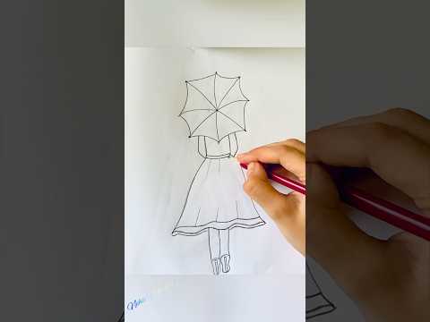 Girl with Umbrella #shorts #viral #drawing