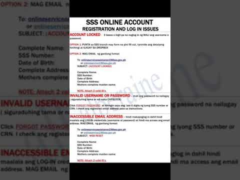 SSS Online Account Registration and Log In Issue