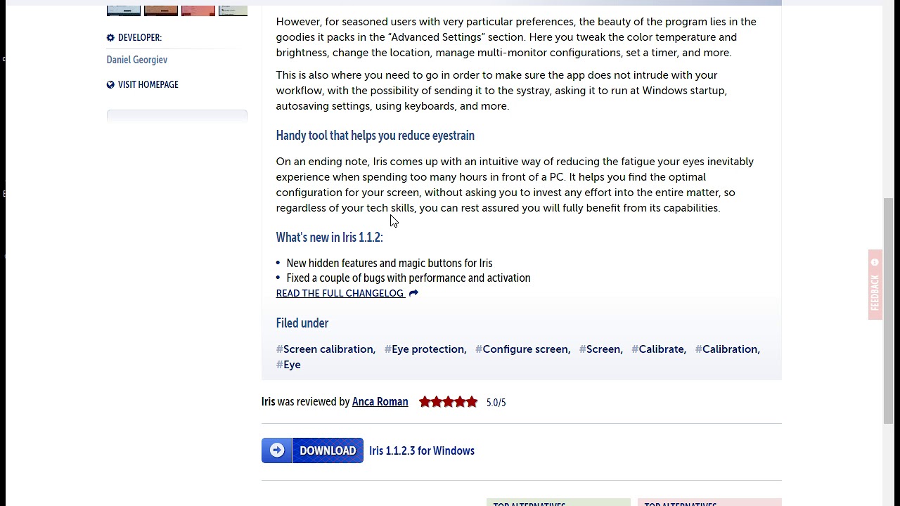 SoftPedia - Iris review