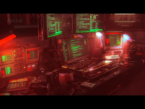 Relaxing Futuristic Computer Background 4K 1 Hour Screen Live Wallpaper Relaxing Red Background