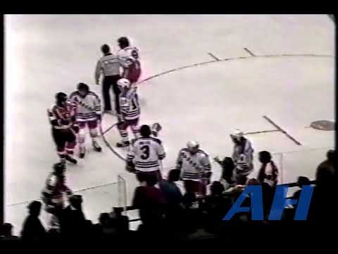 NHL Nov. 19, 1980 Doug Sulliman,NYR v Frank Bathe,PHI New York Rangers Philadelphia Flyers
