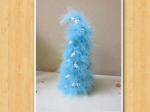 Whimsical Feather Boa Christmas Tree | sponsored