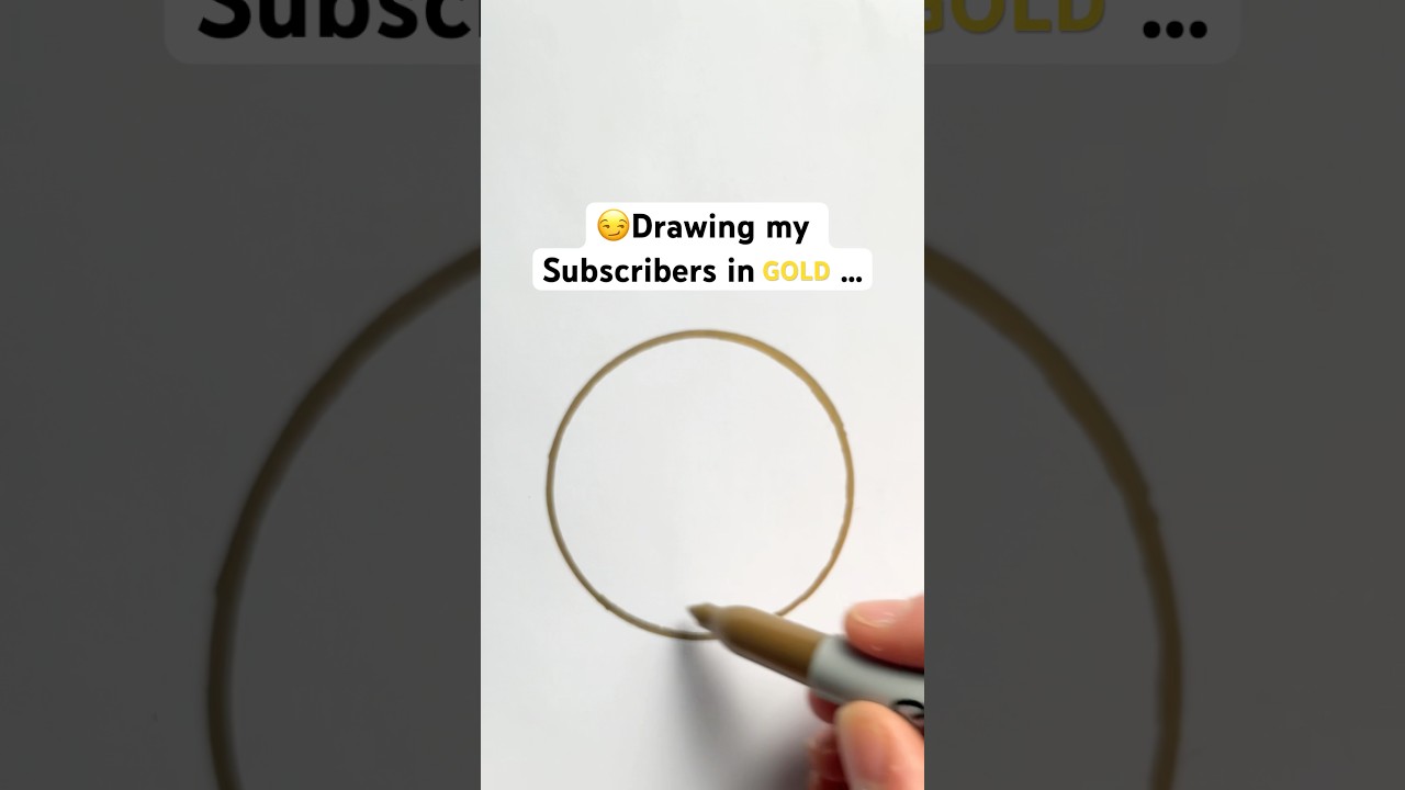 Drawing my Subscribers in Gold! #art #drawing #viralvideo