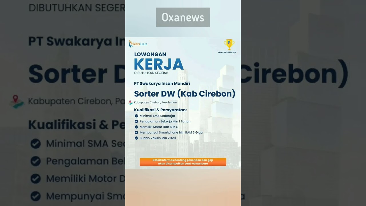INFO LOKER CIREBON TERBARU DESEMBER 2022 #shorts