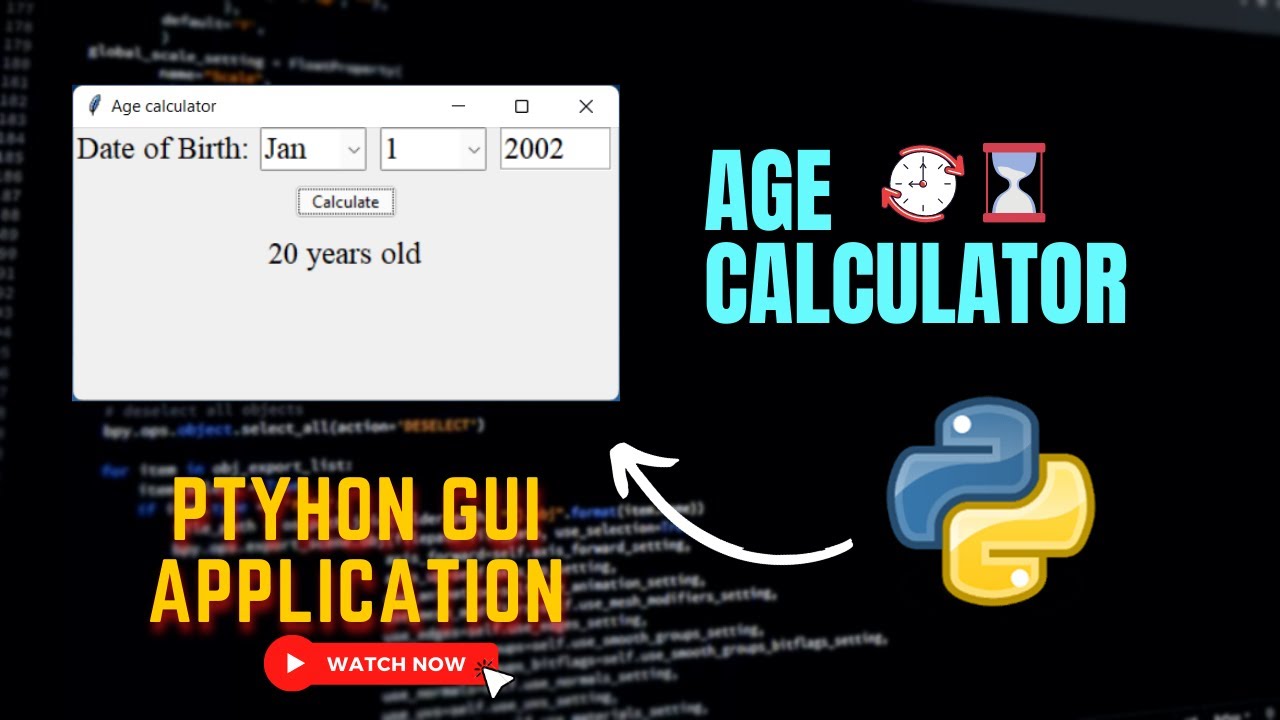 Age Calculator Using Python | Tkinter GUI project | Crazy Coders