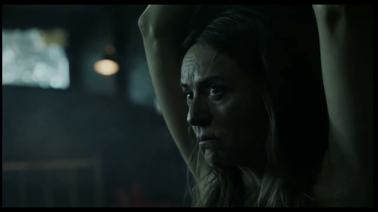 Lady Inspector tied up Arms Above Head By Robber.