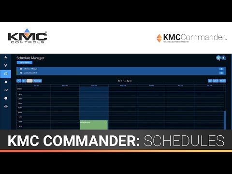 KMC Commander: Schedules | KMC Controls