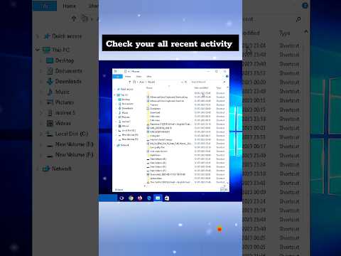 How to check recent activity on laptop and pc || check your all recent activity #shorts #recent #pc