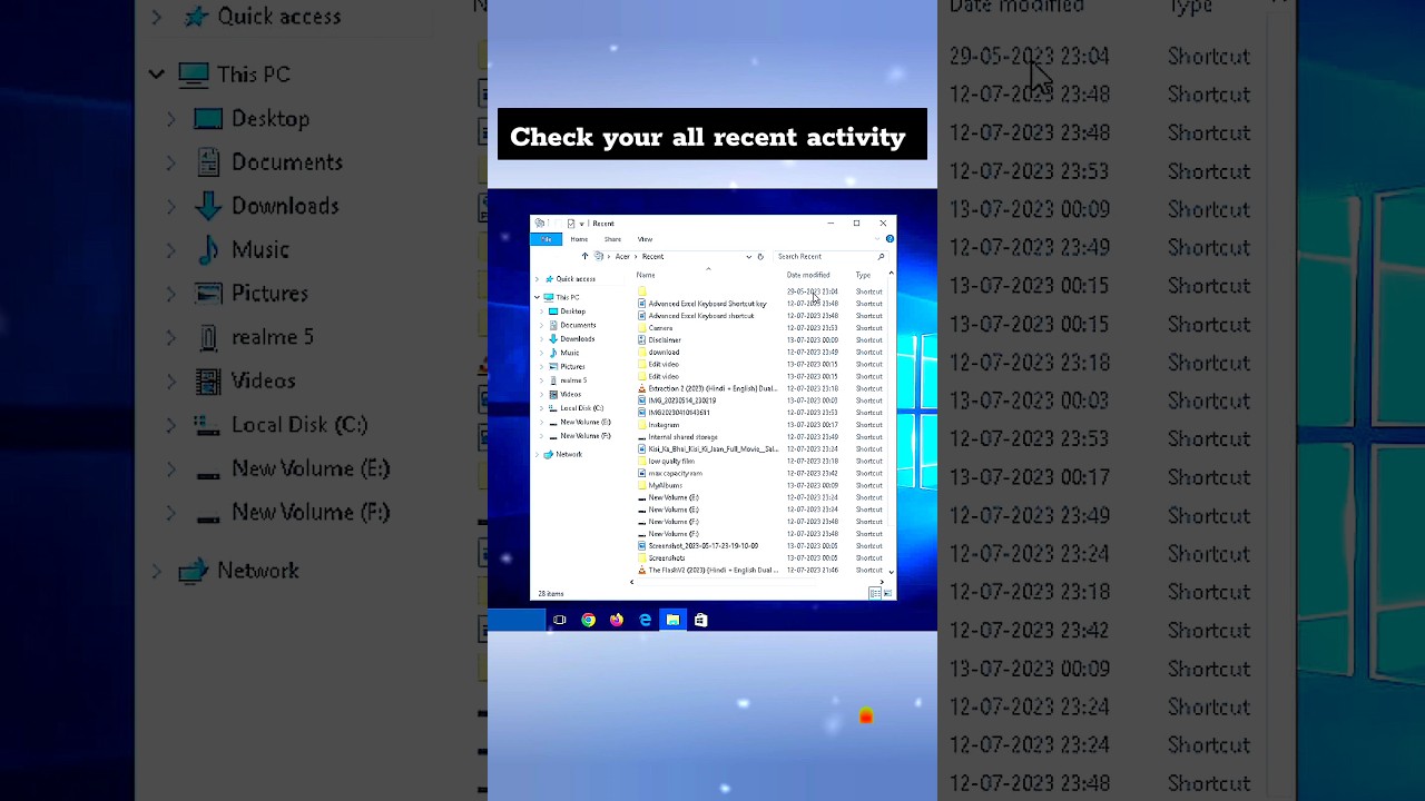 How to check recent activity on laptop and pc || check your all recent activity #shorts #recent #pc