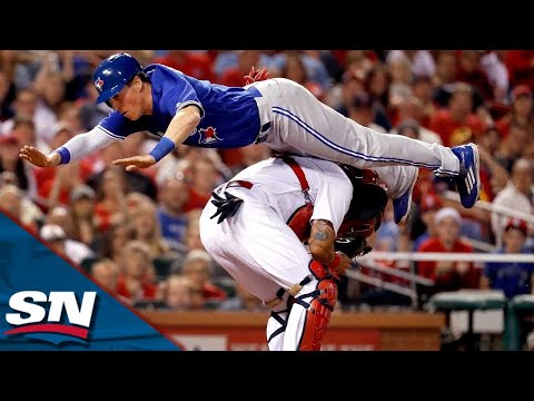 Blue Jays' Coghlan Superman Slides Over Yadier Molina | This Day In MLB History