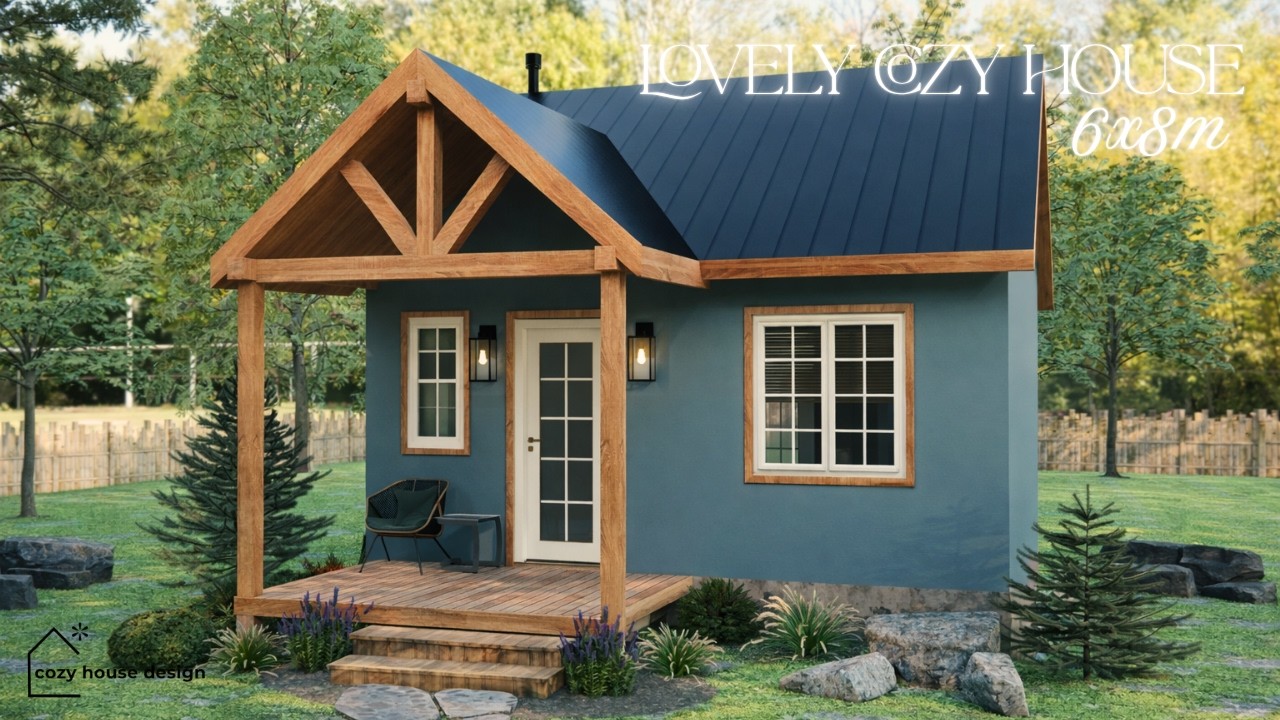 6x8 m (20x26 ft) Lovely Cozy House Design | Beautiful Small Cottage Home | Aesthetic House Tour