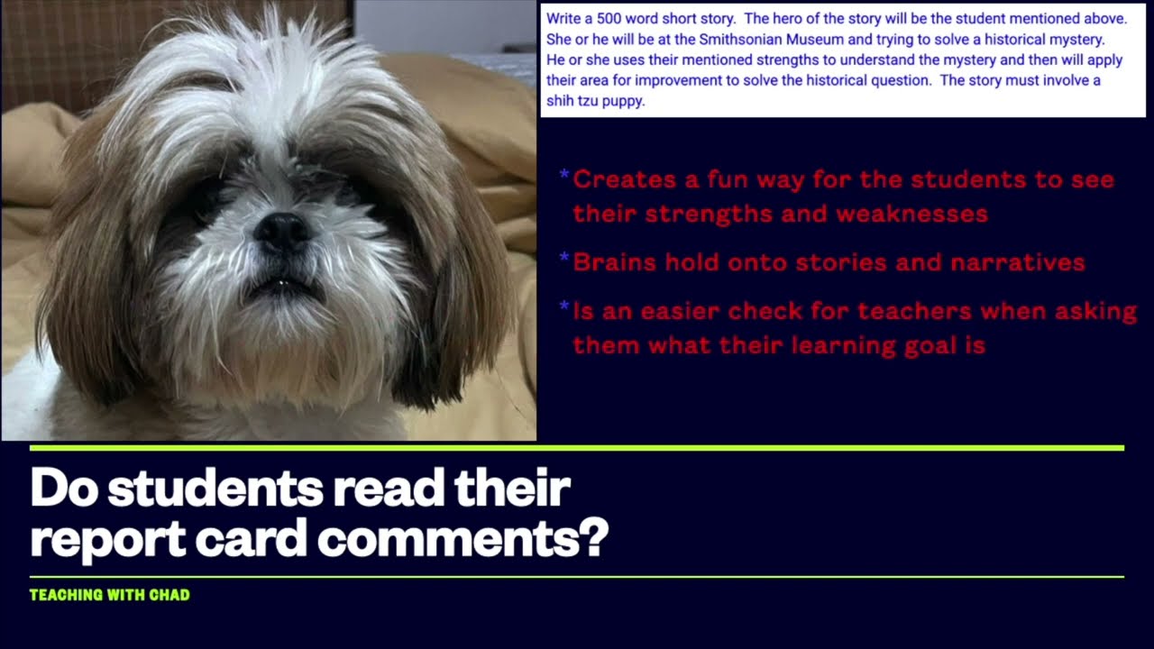 Report Card Comments. - Doing an hour of work in 6 minutes