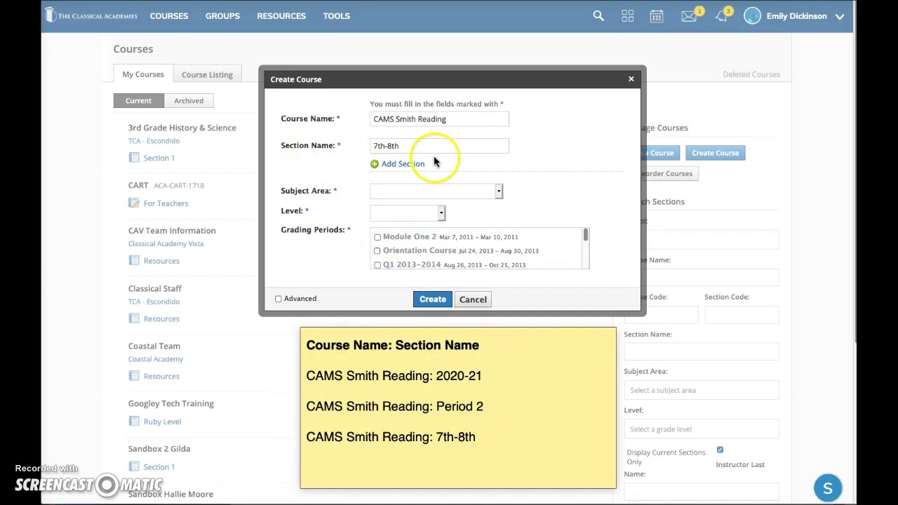 Schoology Create a Course