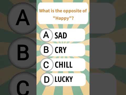 Simple English Opposite Word For You!!!! I Think You Will Solve In a Second 🤑 #quiz