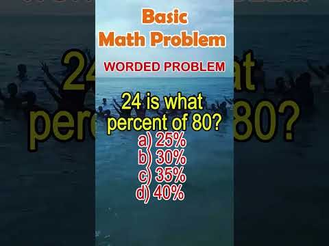24 is what percent of 80? a) 25% b) 30% c)35% d) 40%#Mathtutor #MathematicsChallenge #MATH #napolcom
