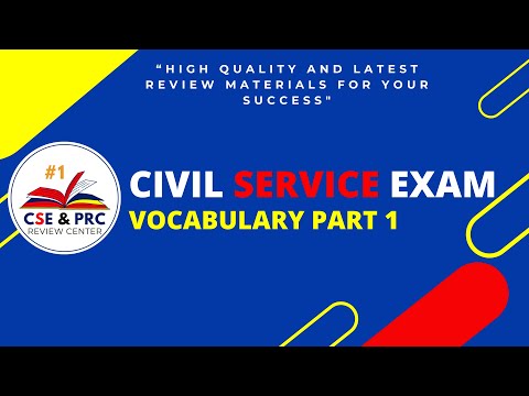 Civil Service Exam Drill for 2024 (VOCABULARY PART 1)