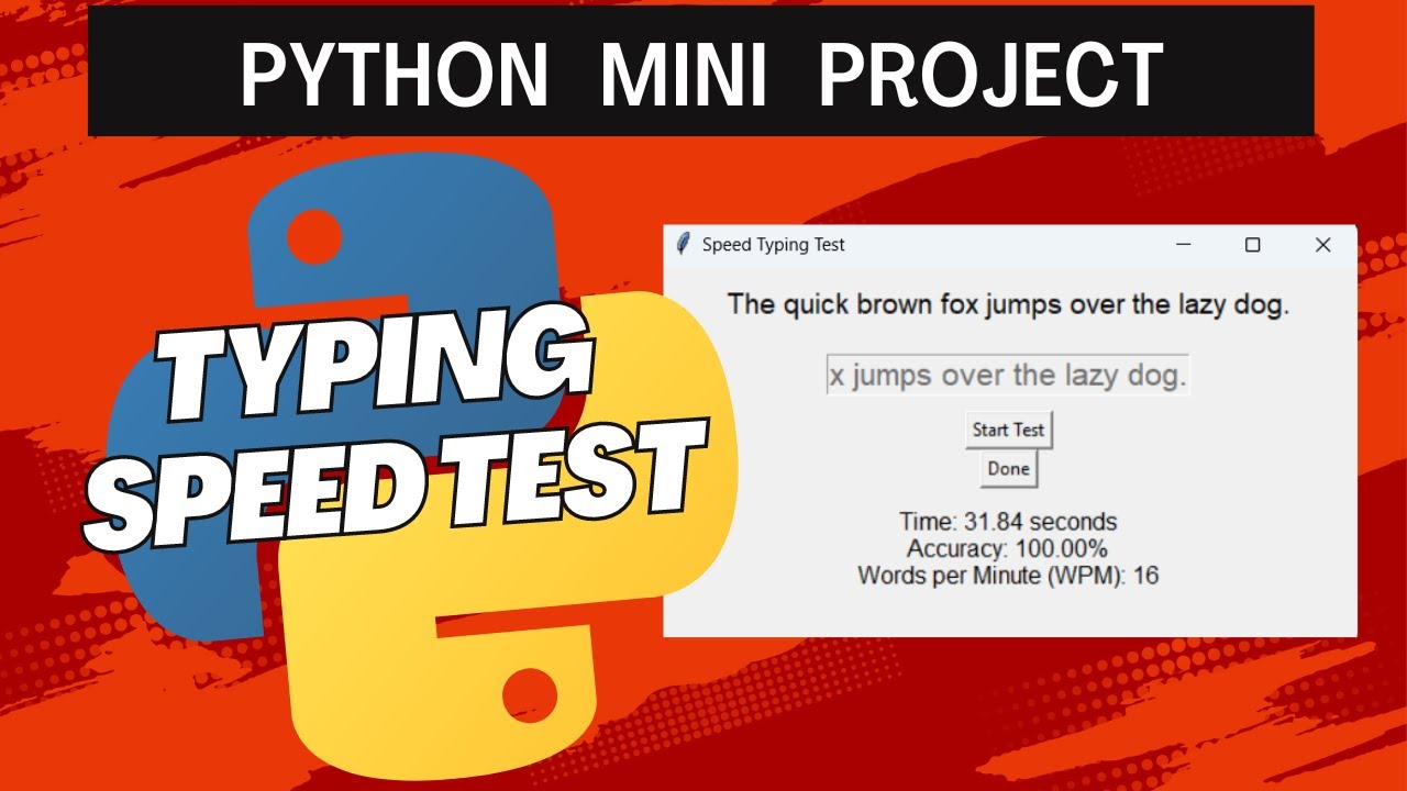 Speed Typing Test in Python using Tkinter