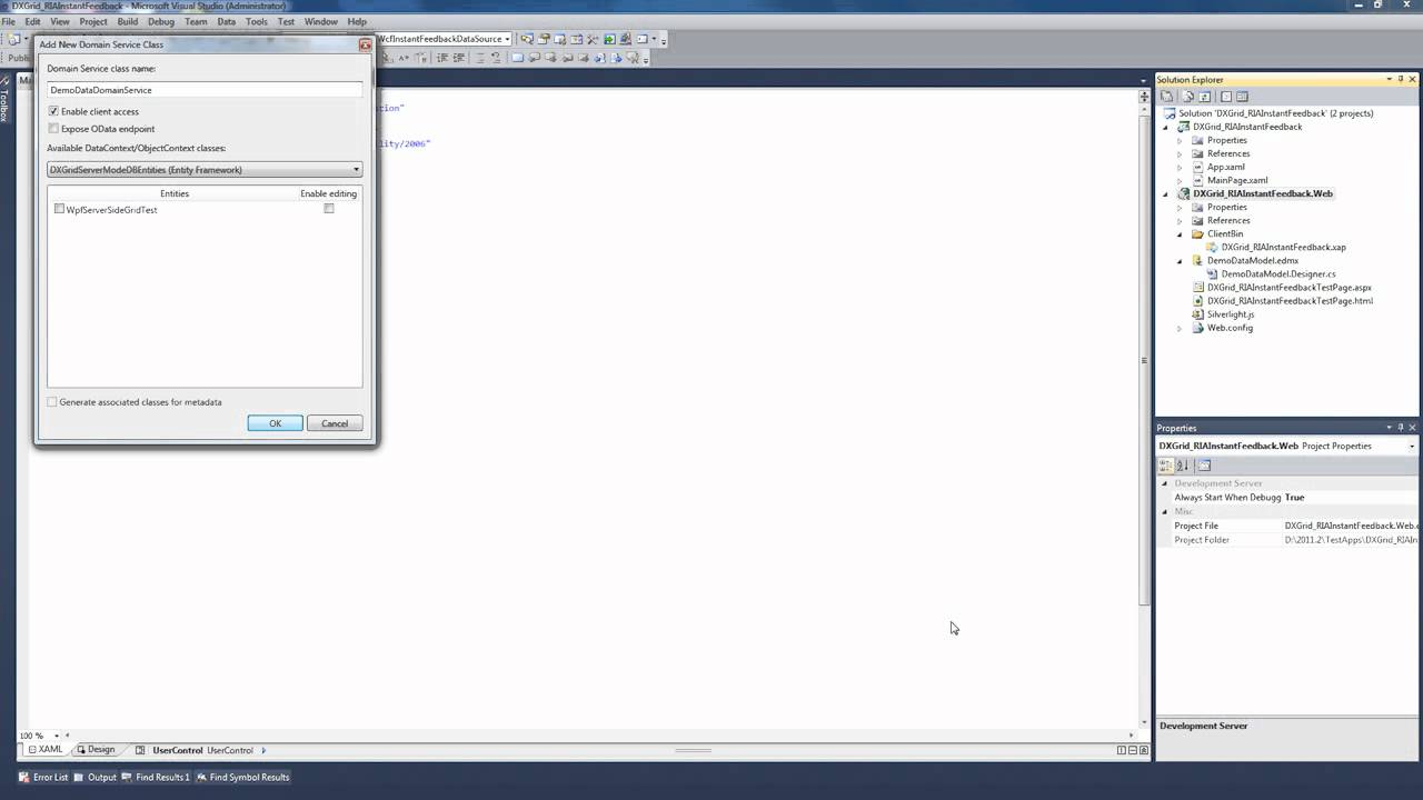 Silverlight Data Grid - Instant Feedback Mode using WCF RIA Services