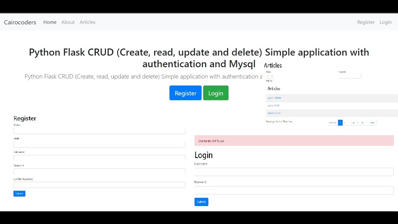 Python Flask CRUD Simple application with sign up and authentication