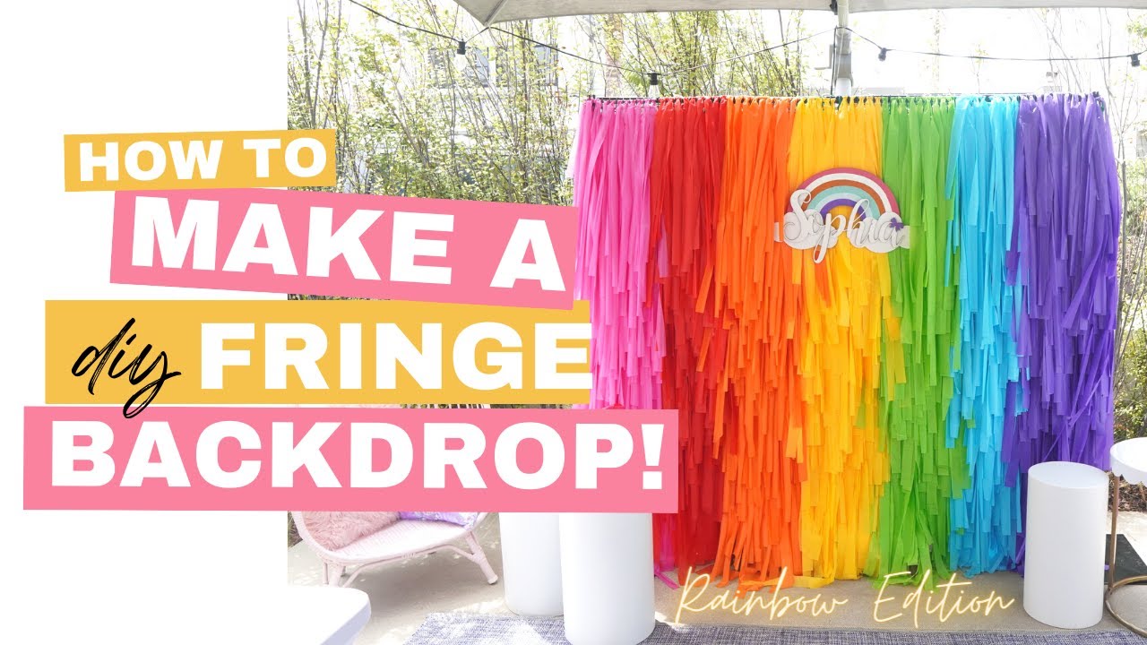 The Best DIY FRINGE BACKDROP under $30!! (plastic tablecloths)