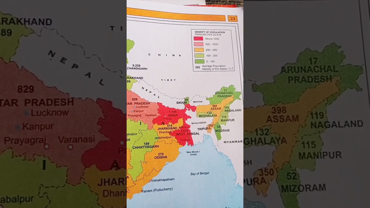 India - Density of #population #map #shortvideo