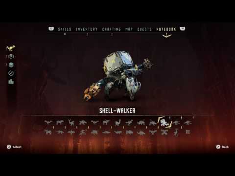 Horizon Zero Dawn Machine Catalogue List of All Machines
