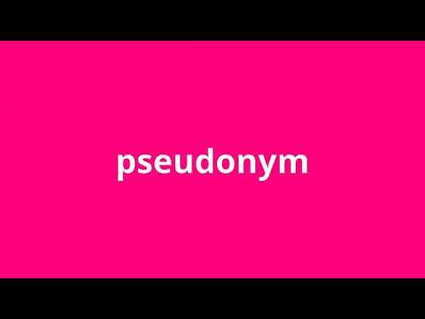 what is the meaning of pseudonym.